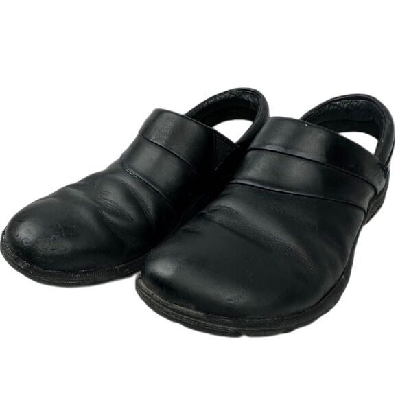 Merrell | Shoes | Merrell Black Dassie Stitch Leather Flats Women 6 ...
